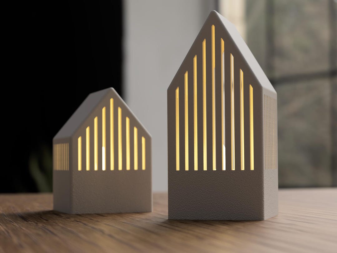 Minimalist LED Tealight Houses | 3D Printer | Modern Decor Set ...