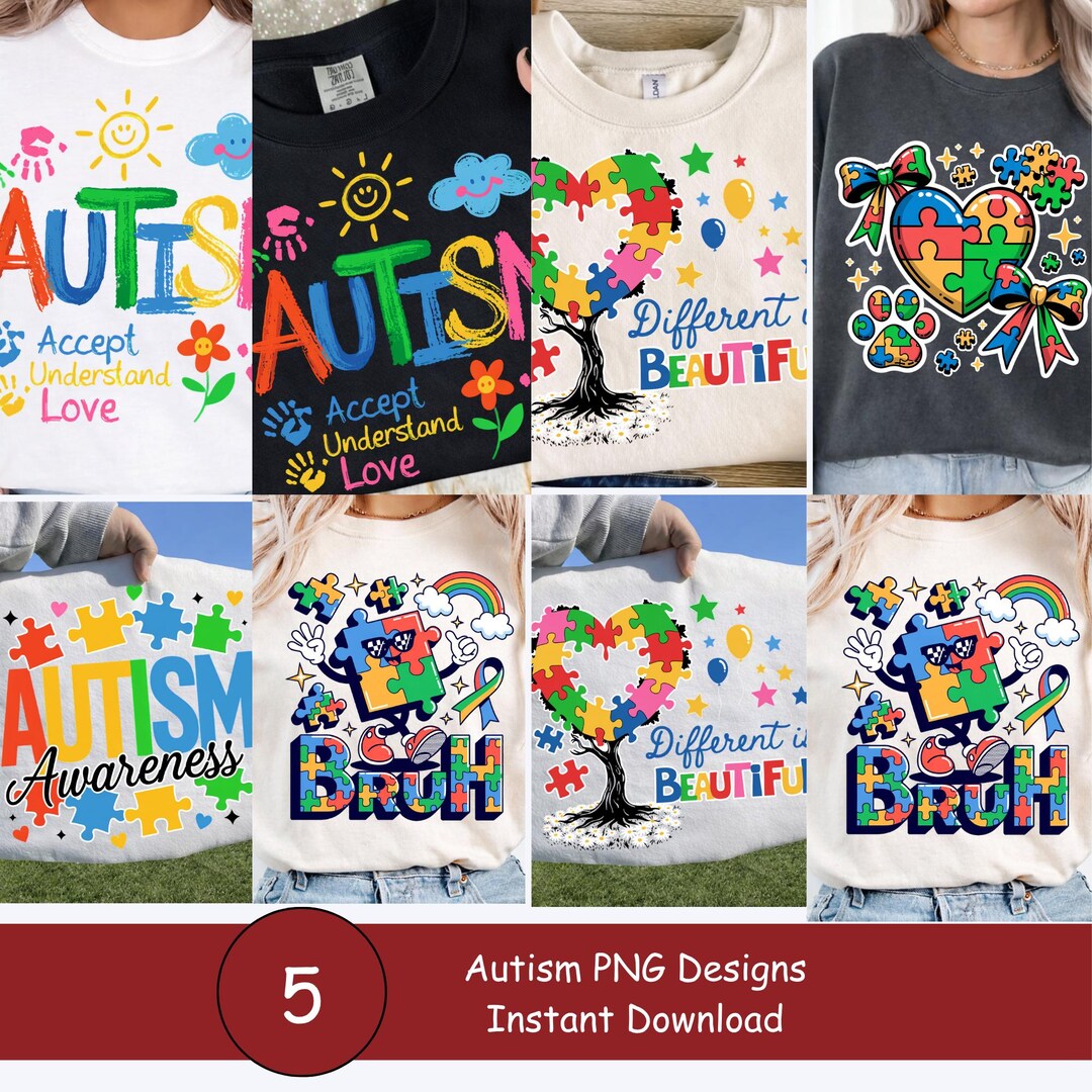 Autism PNG Mini Bundle, Autism Awareness, Acceptance Designs (digital ...