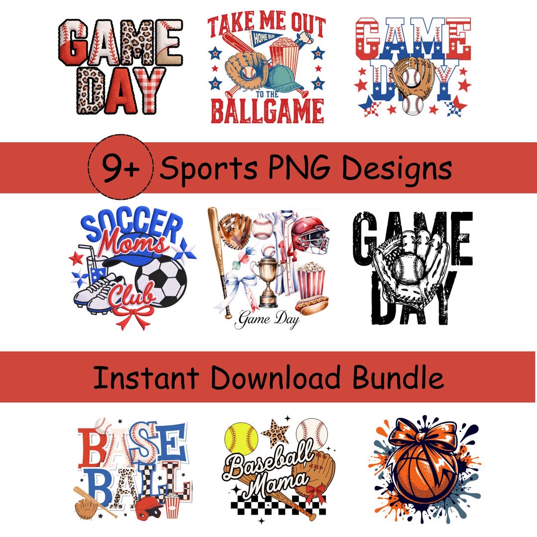 Sports PNG Clipart Bundle Baseball Soccer Basketball, Game Day ...