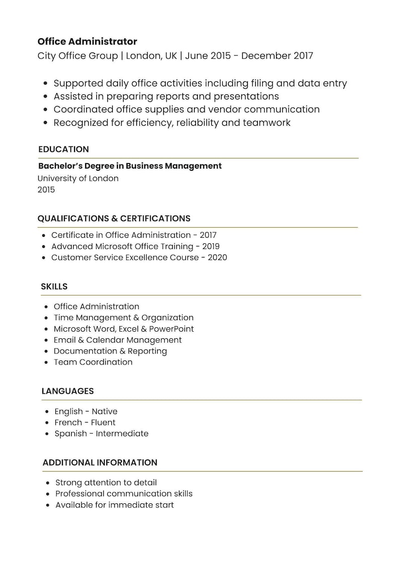 Simple White Resume Template | 2 Pages CV + Cover Letter | Professional ...