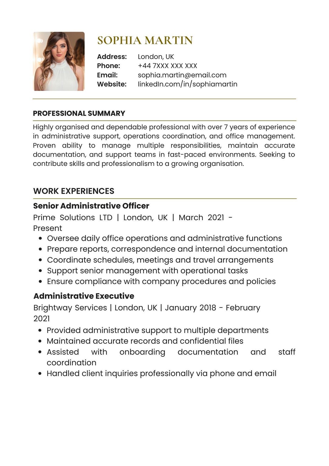 Simple White Resume Template | 2 Pages CV + Cover Letter | Professional ...