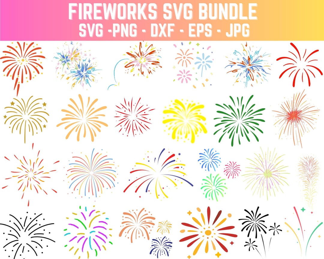 Fireworks SVG Bundle,firecracker Svg,4th of July Firework Png Bundle ...