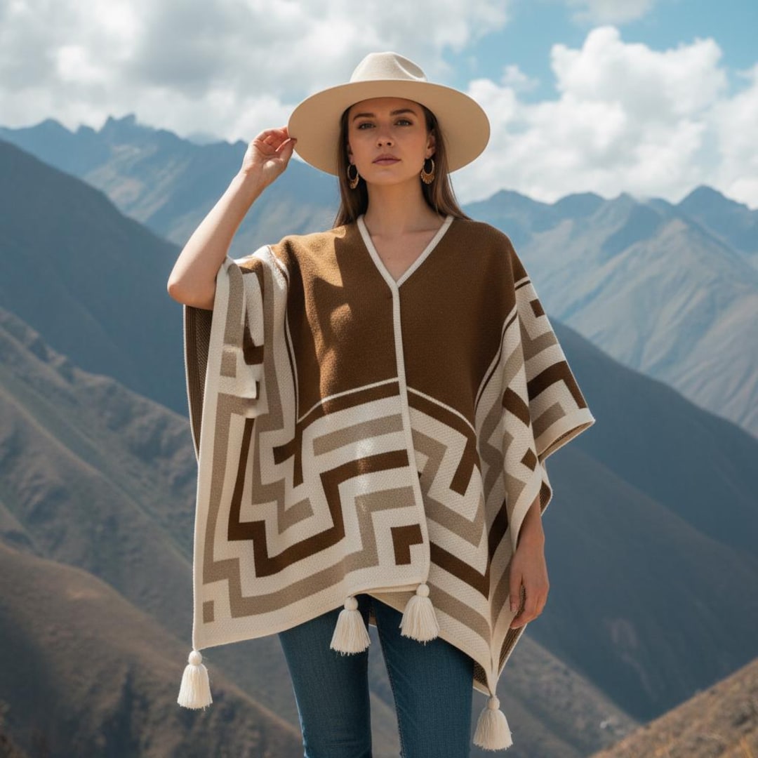 Handwoven Baby Alpaca Ruana – Peruvian Wool Poncho, Artisan Shawl - Etsy