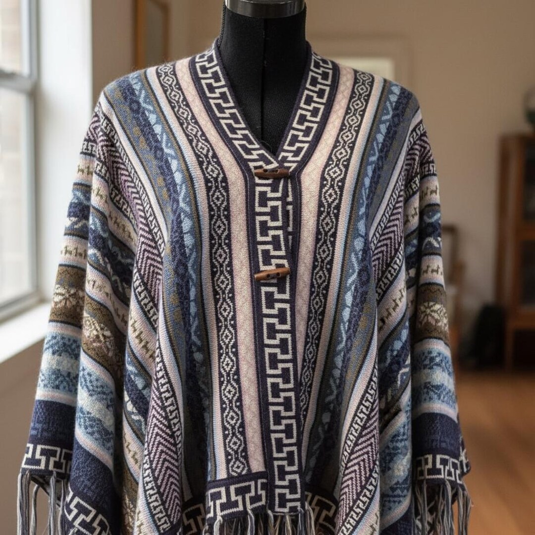 Alpaca Poncho Handmade Natural Dyed Artisan Peruvian Wrap Premium ...