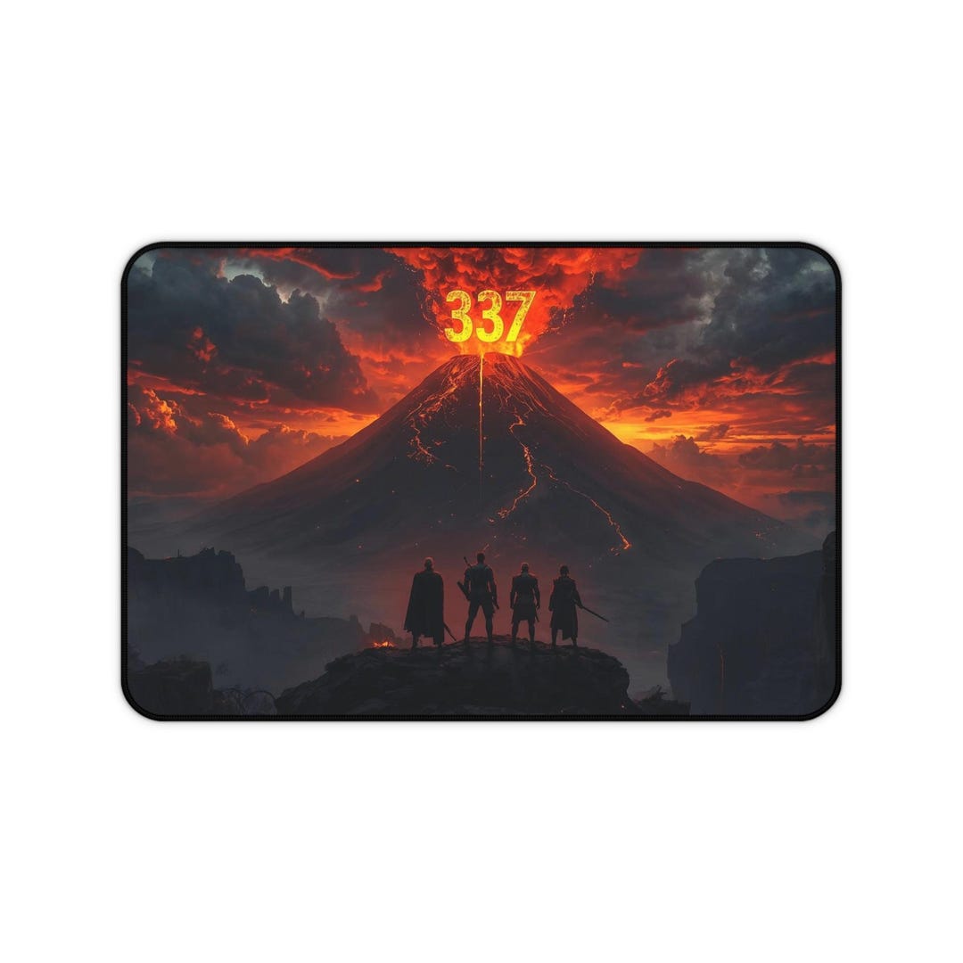 Dark Fantasy Gaming Mousepad | Volcano Eruption Desk Mat | RPG Gamer ...