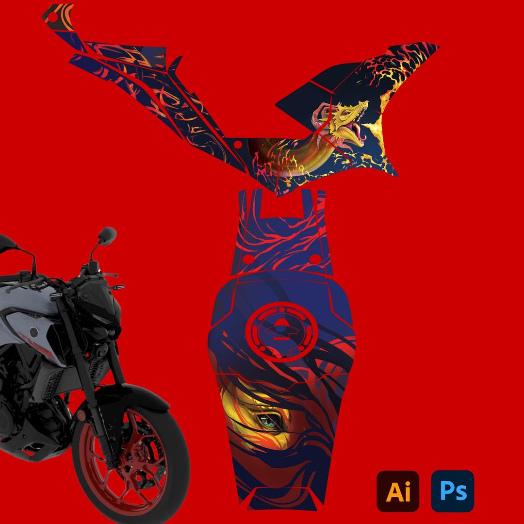 DRAGONFIRE MT03 Graphics Kit Design - Ready for Print - Etsy