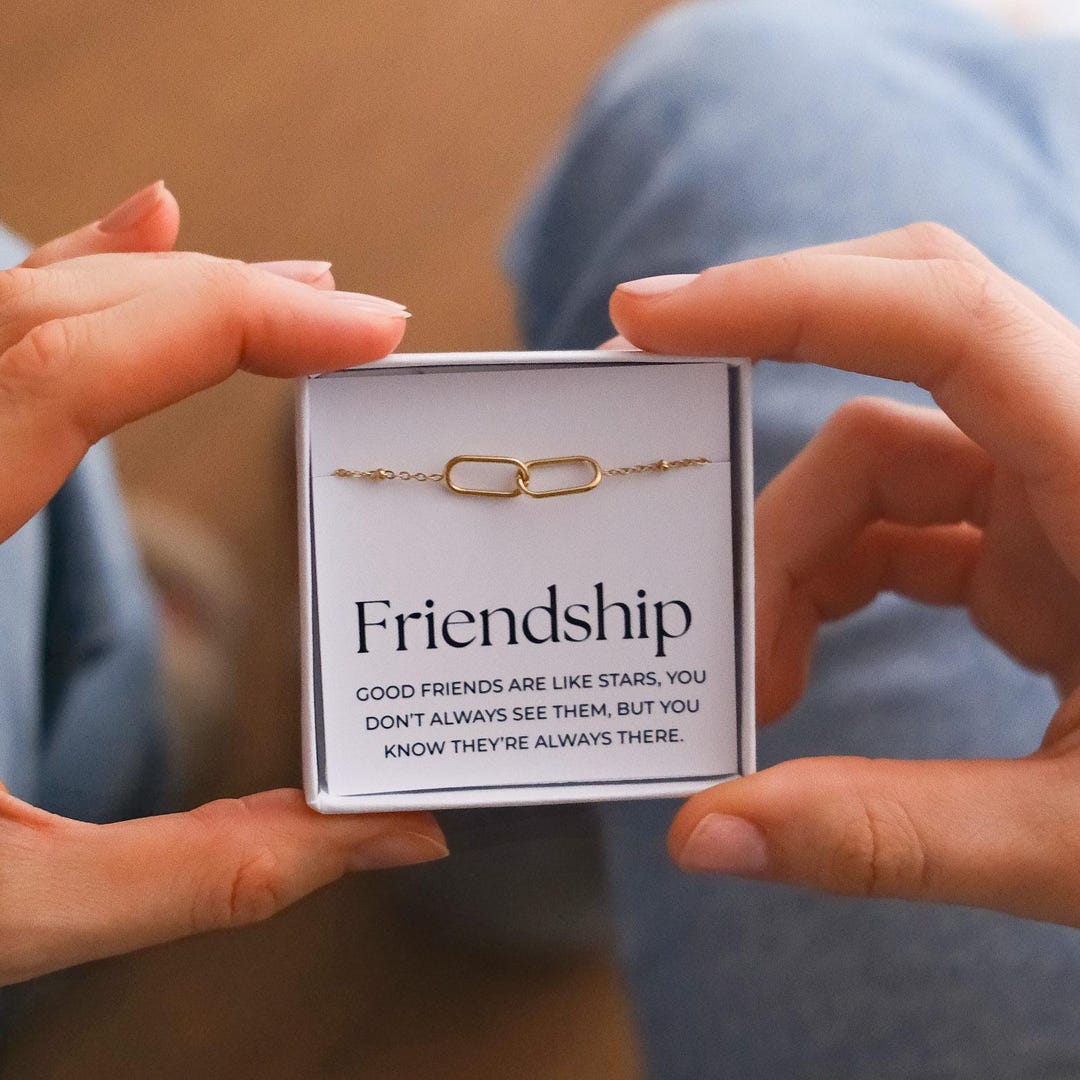 Friendship Bracelet - Interlocking Rings - Birthstone - Gift for Friend ...