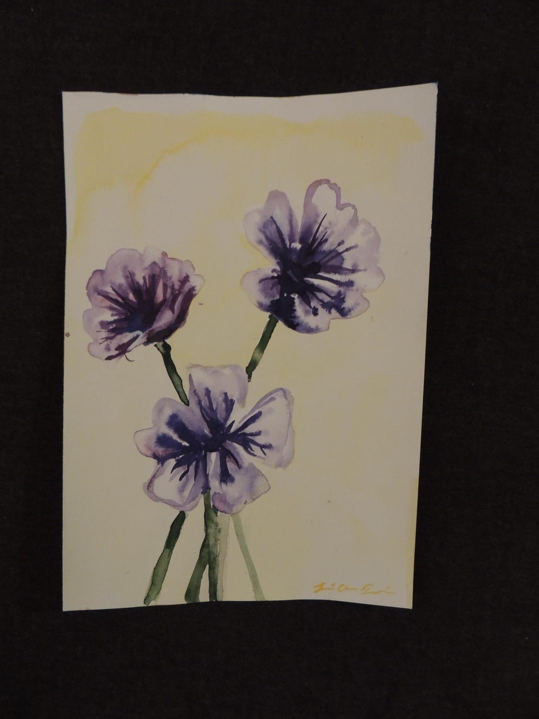 Purple Flower Ink Drawing - Etsy