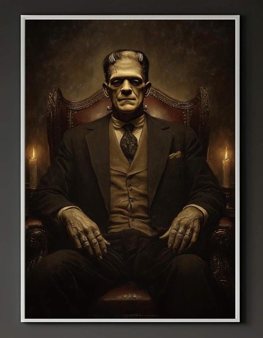 Gothic Frankenstein Gentleman Art Print – Dark Academia Victorian ...
