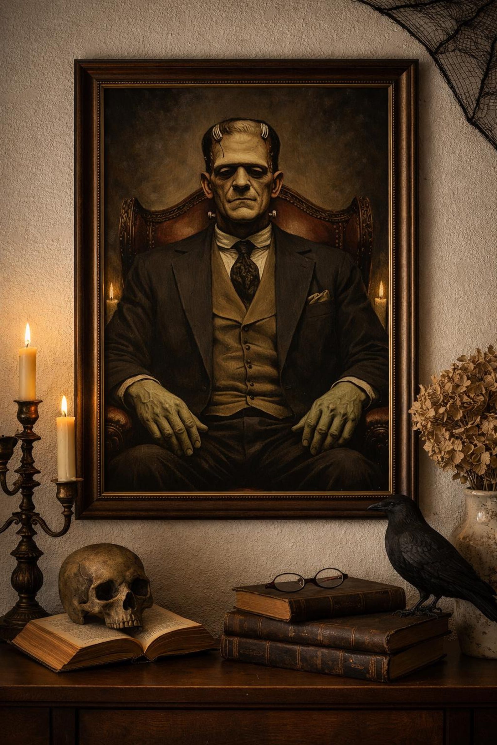 Gothic Frankenstein Gentleman Art Print – Dark Academia Victorian ...