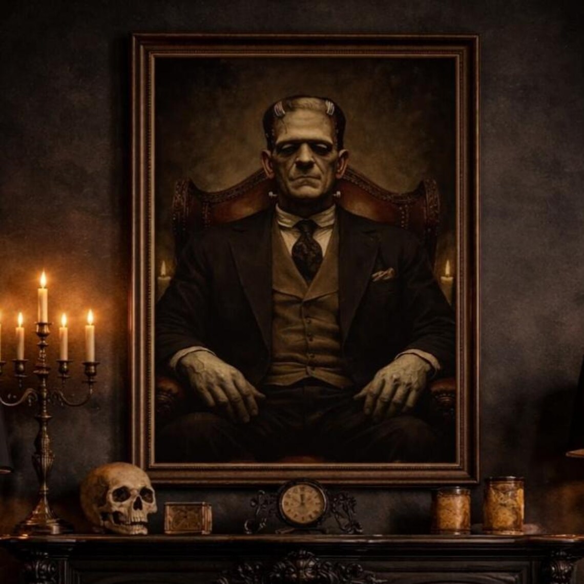 Gothic Frankenstein Gentleman Art Print – Dark Academia Victorian ...