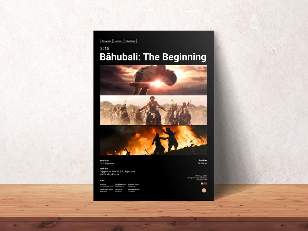 Baahubali: the Beginning Movie Poster | Tollywood Wall Decor | Digital ...