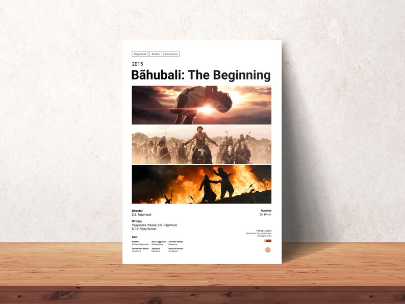 Baahubali: the Beginning Movie Poster | Tollywood Wall Decor | Digital ...