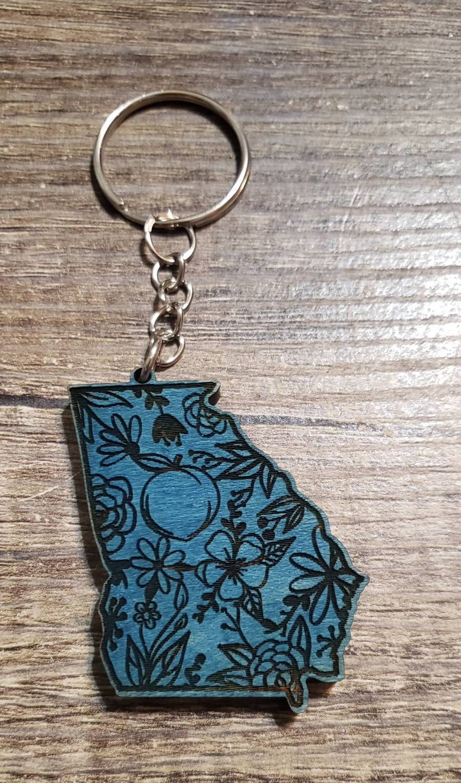 Georgia Flipped Blue Keychain Floral Keychain Georgia - Etsy UK