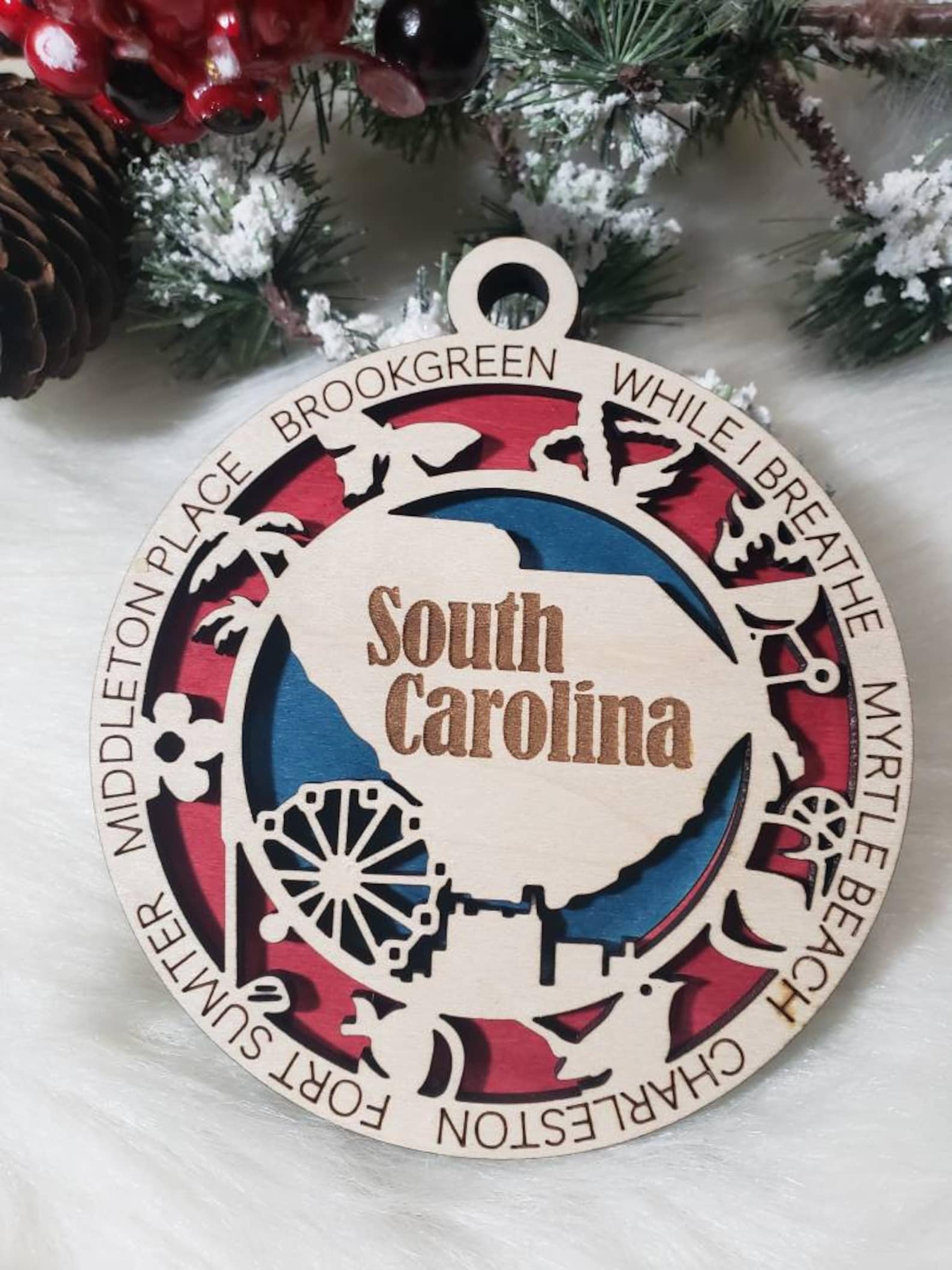 South Carolina Christmas Ornament South Carolina Ornament - Etsy