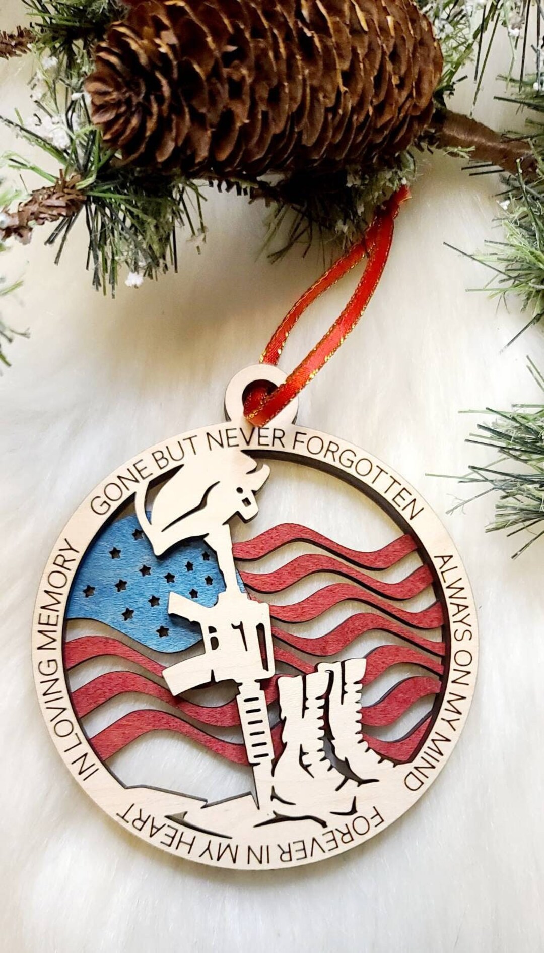 In Memory of Soldier Ornament, Veteran Military Ornament, Ornament ...