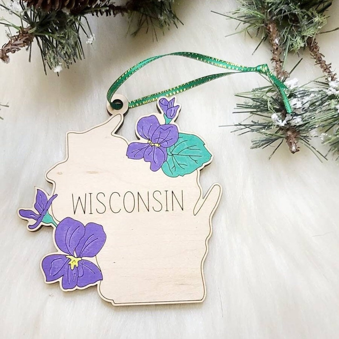 Wisconsin State Flower Christmas Ornament, WI Ornament, Milwaukee ...