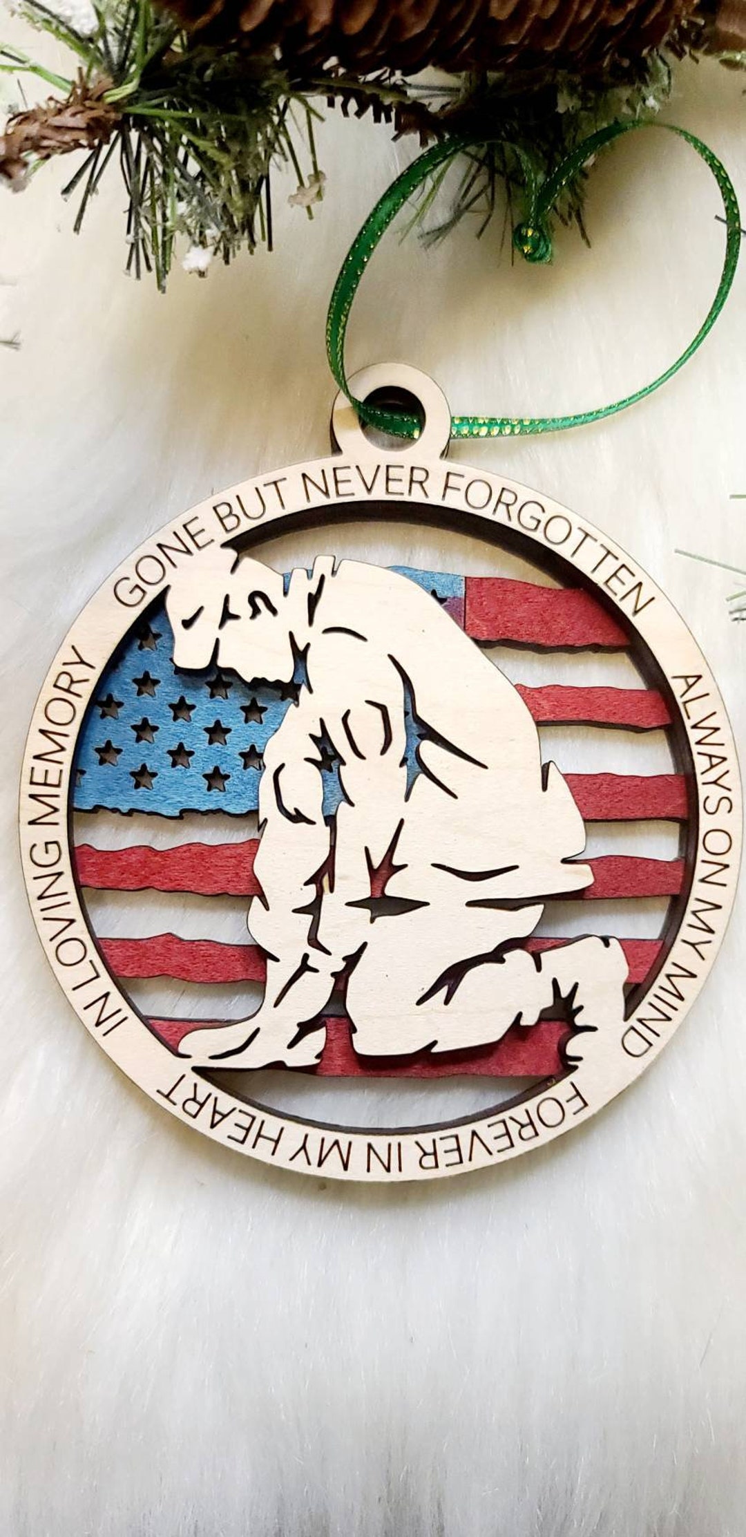 In Memory of Soldier Ornament, Veteran Military Ornament, Ornament ...