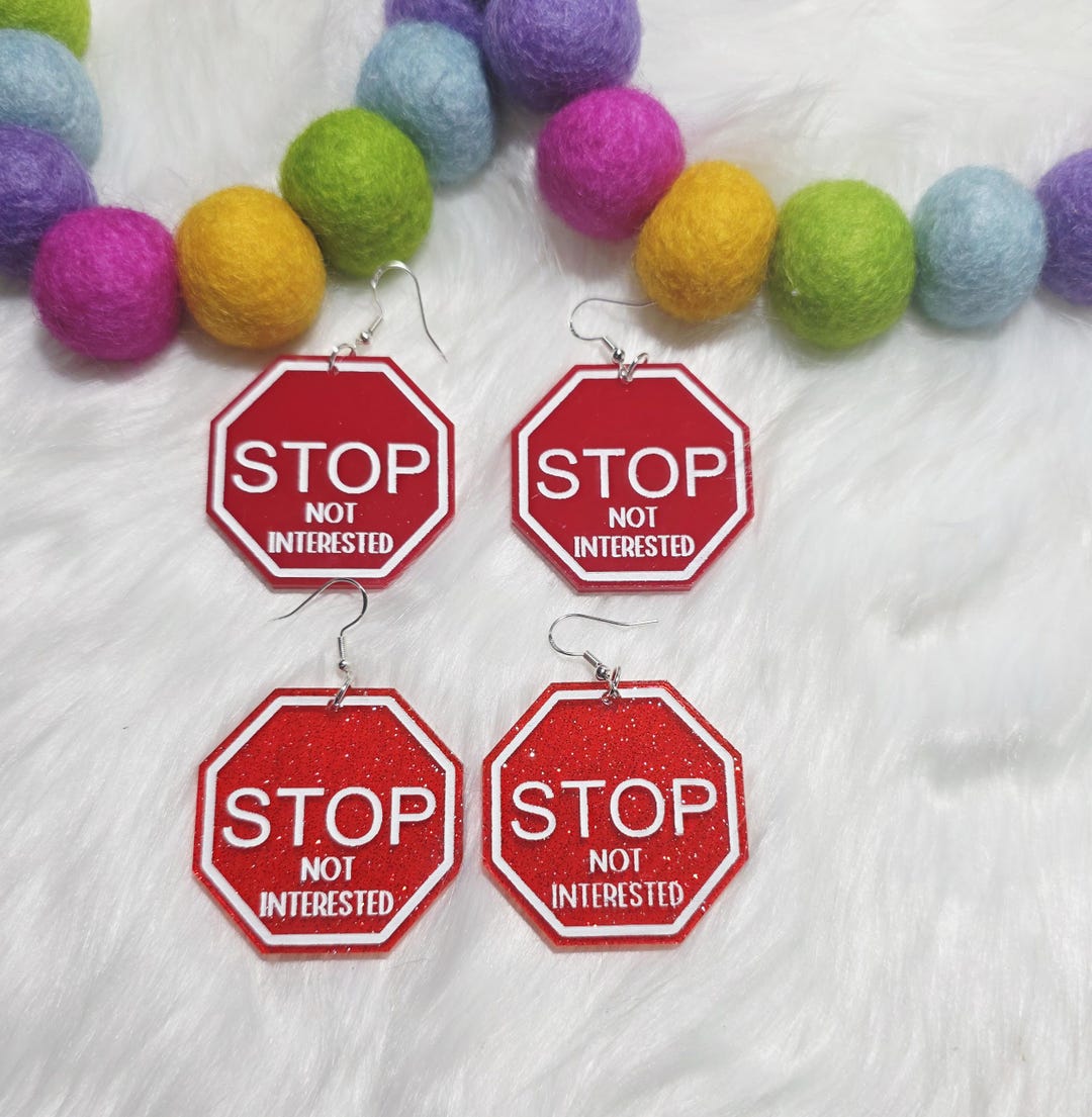 Snarky Stop Sign Earrings - Etsy