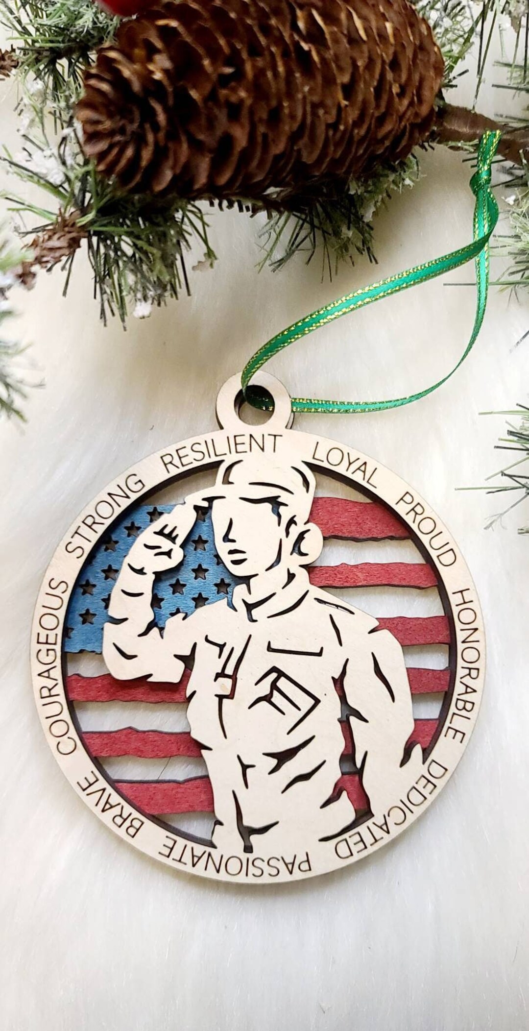 Female Soldier Dress Uniform Ornament, Veteran Military Ornament ...