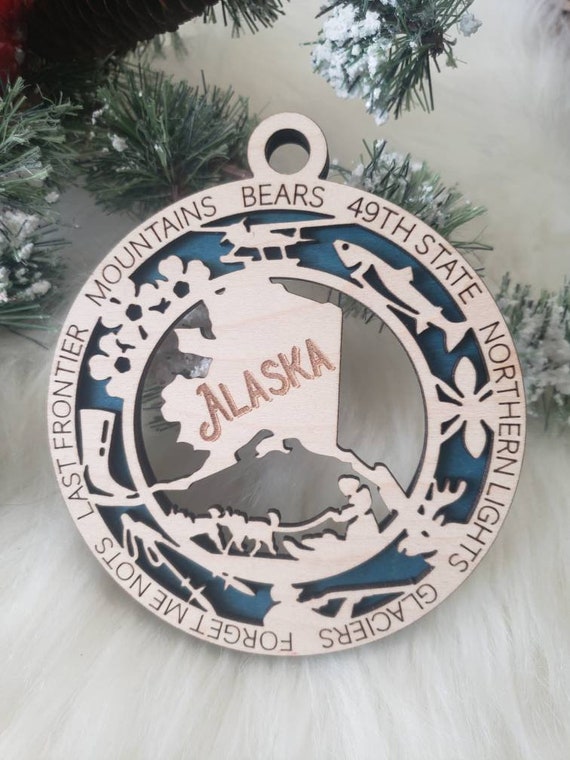Alaska Christmas Ornament Alaska Ornament Juneau Ornament | Etsy