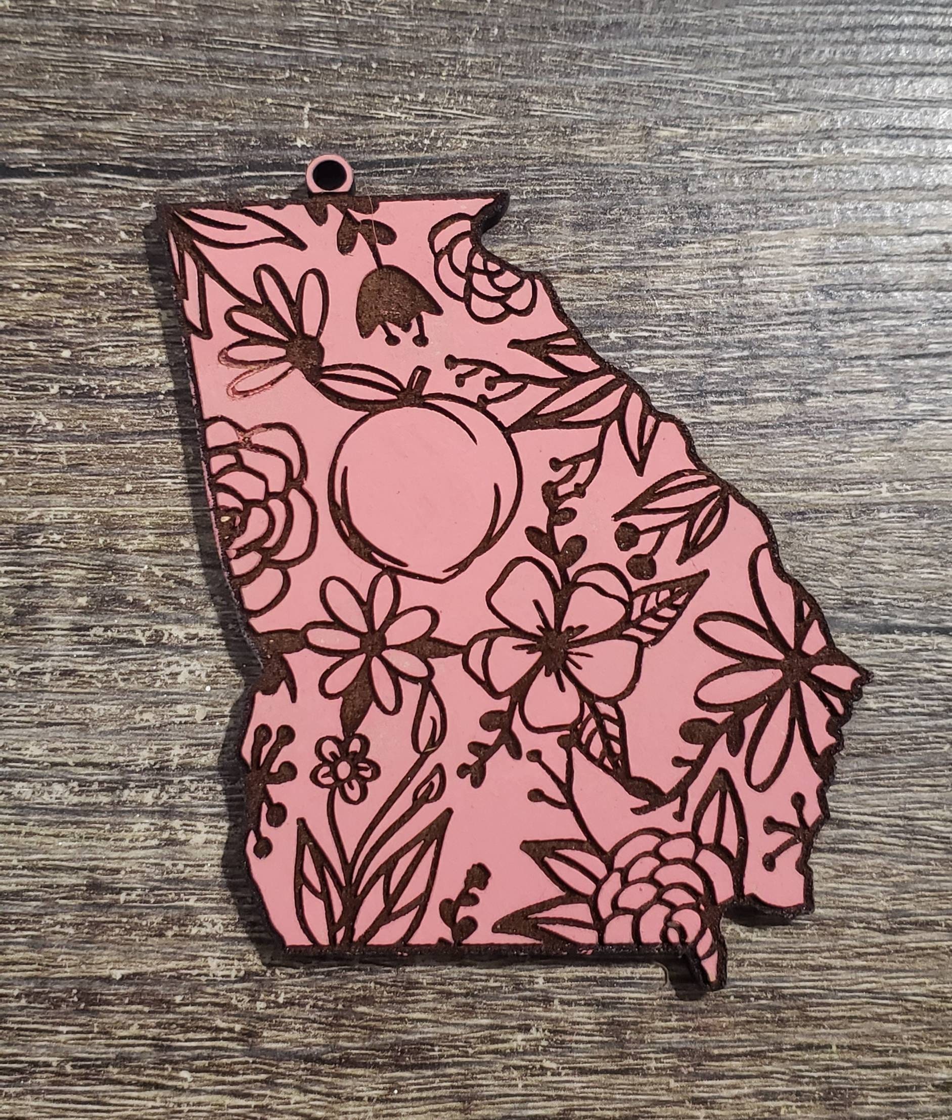 Georgia flipped blue keychain floral keychain Georgia | Etsy