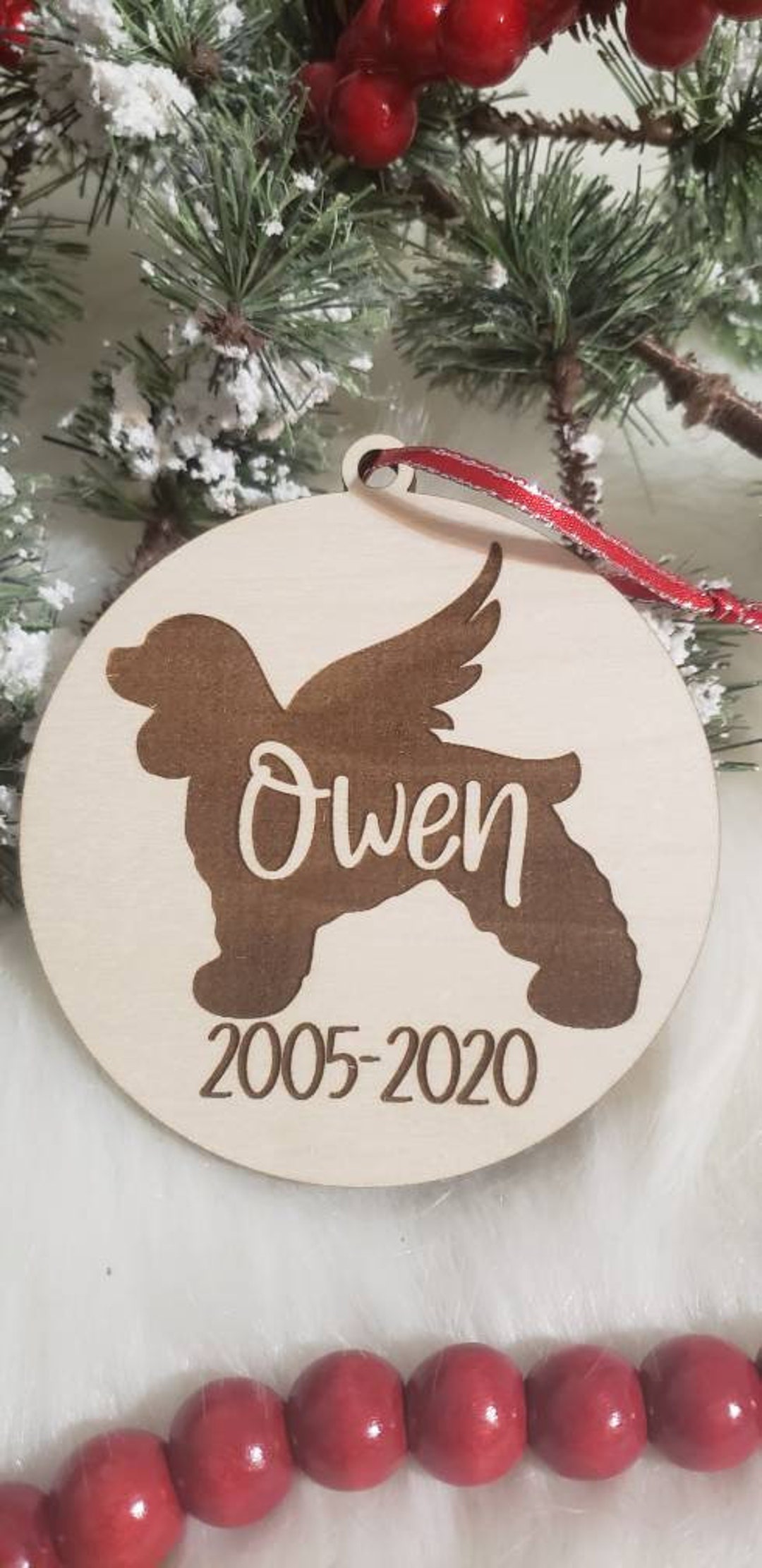 Cocker Spaniel Memorial Dog Ornament, Dog Ornament, Christmas Ornament ...