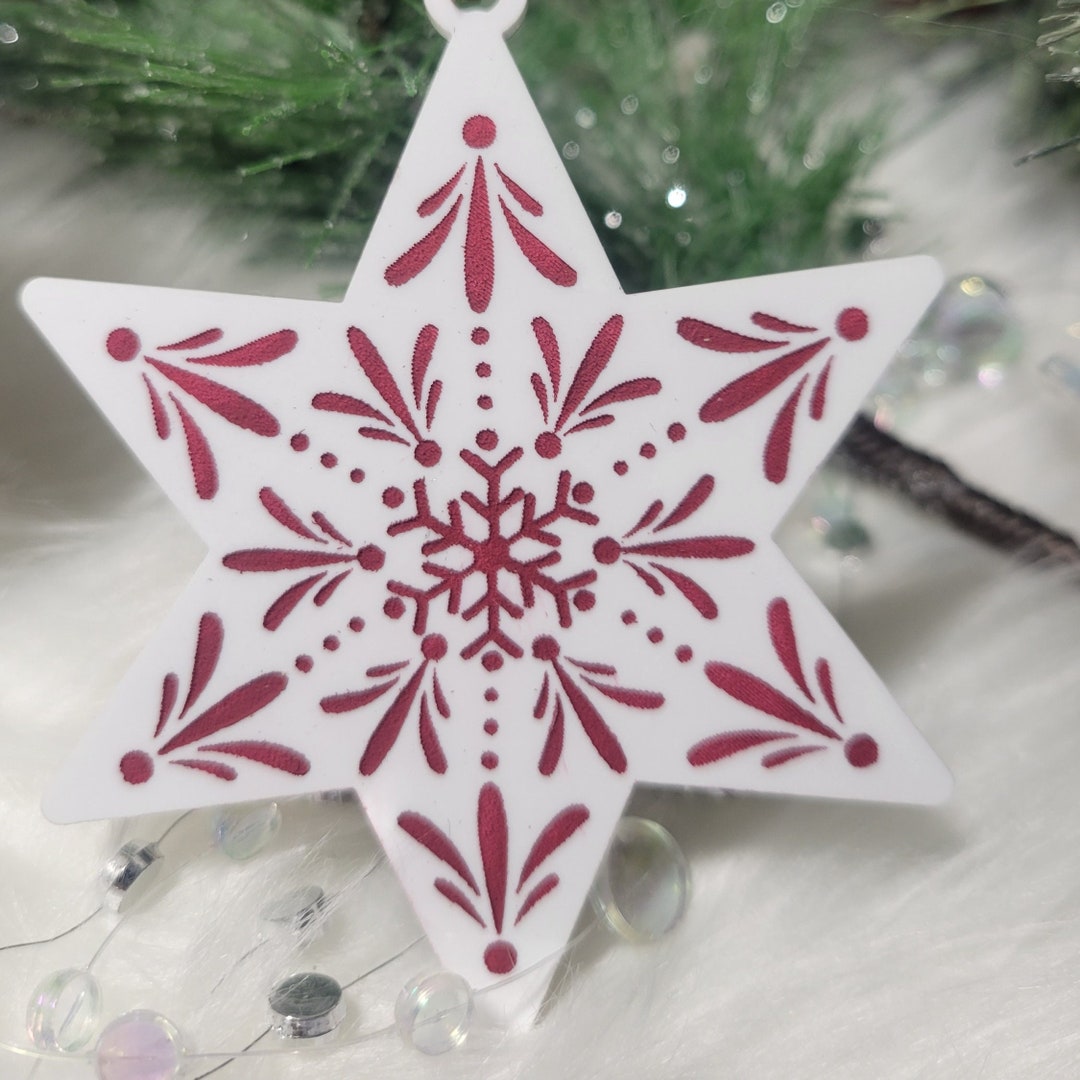 Hand-painted Nordic Christmas Star Ornament, Scandinavian Christmas ...