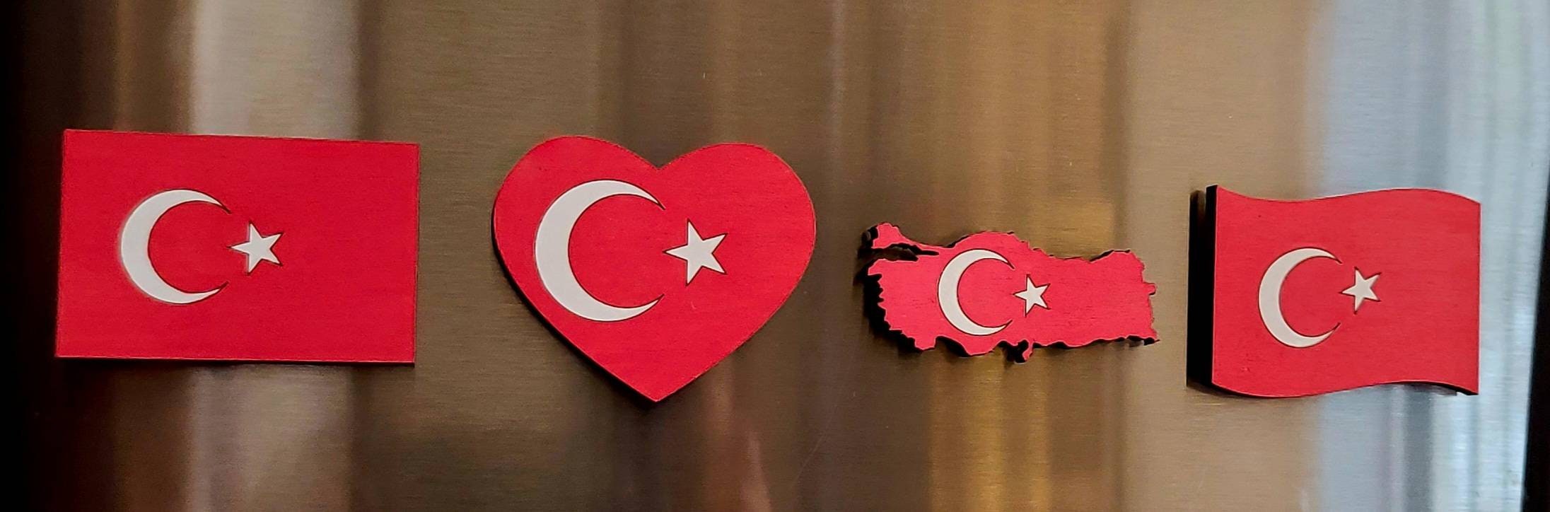 Turkey Souvenir Flag Hand-painted Magnets, Turkish Magnet, Travel ...