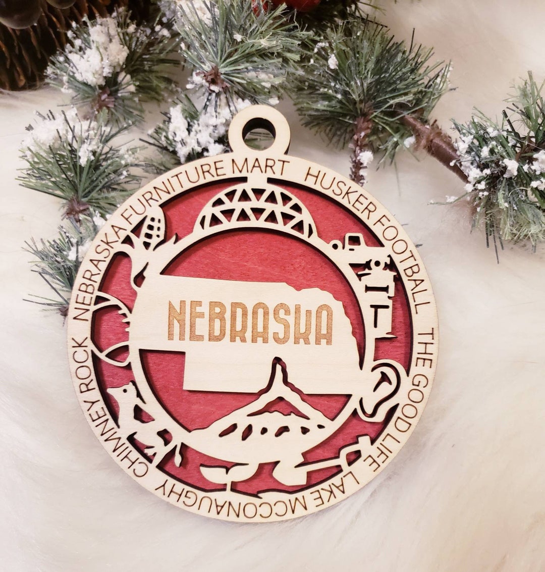 Nebraska Christmas Ornament, NE Ornament, Corn Husker State Ornament ...