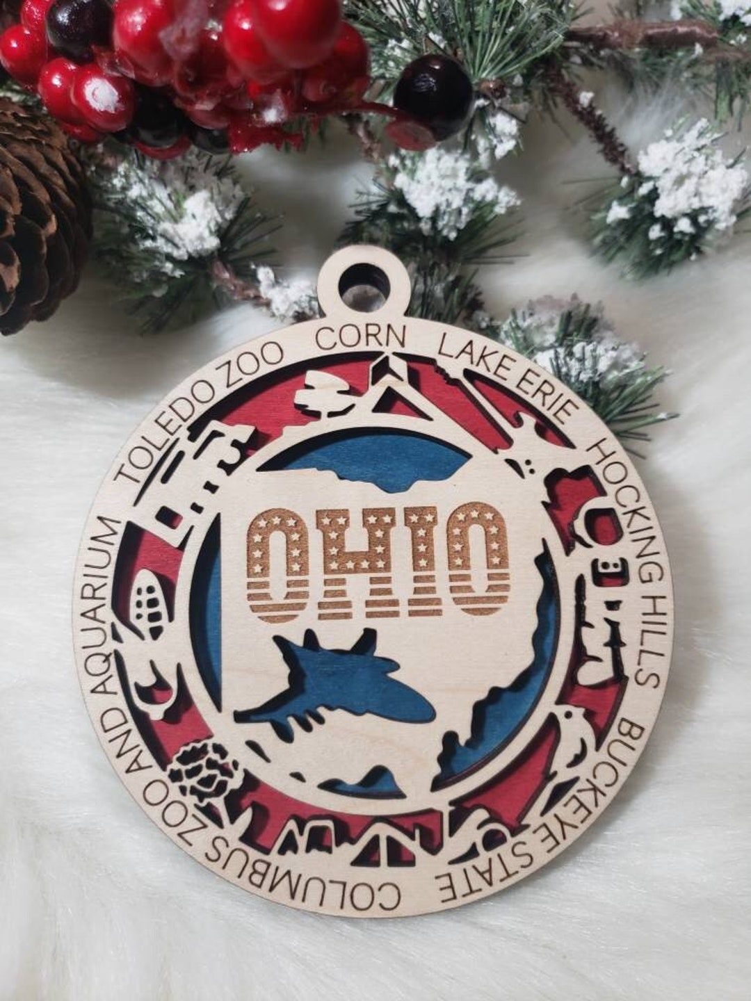 Ohio Christmas Ornament, OH Ornament, Columbus Ornament, Ohio Vacation ...