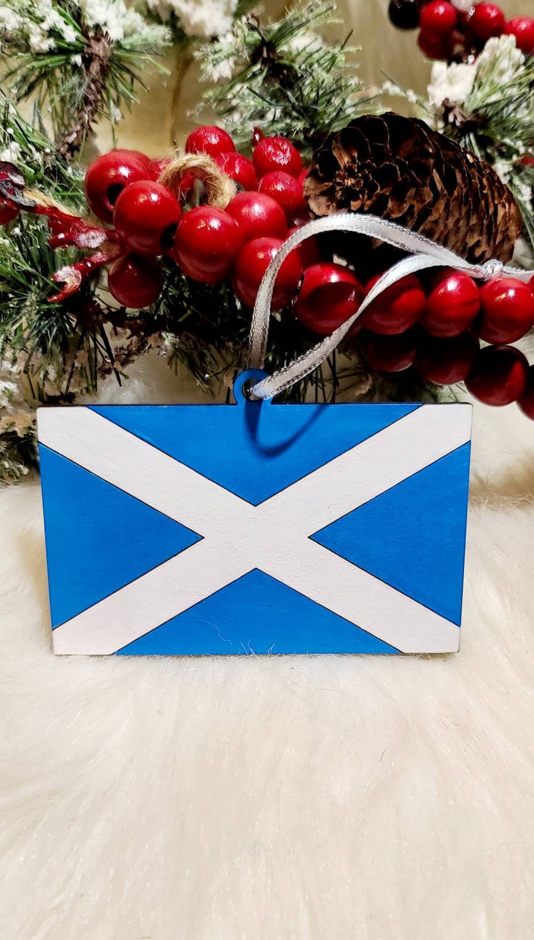 Scotland Flag Hand-painted Ornament, Scottish Ornament, Travel Ornament ...