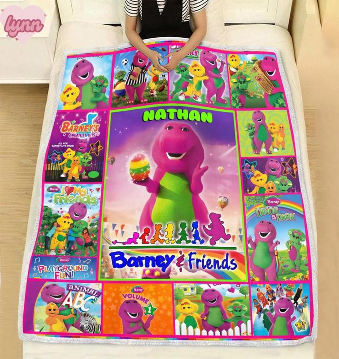 Personalized Barney and Friends Fleece Blanket, Custom Name Blanket ...