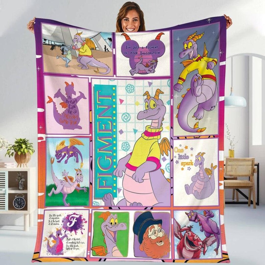 Personalized Figment One Little Spark Epcot Park Blanket, Custom Name ...
