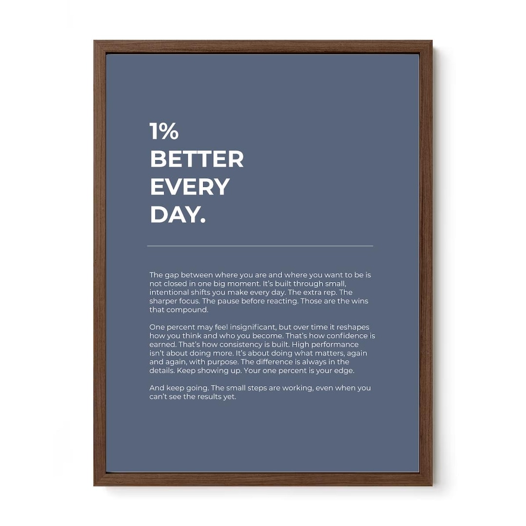 1% Better Every Day Printable – Motivational Wall Art, Digital Download ...