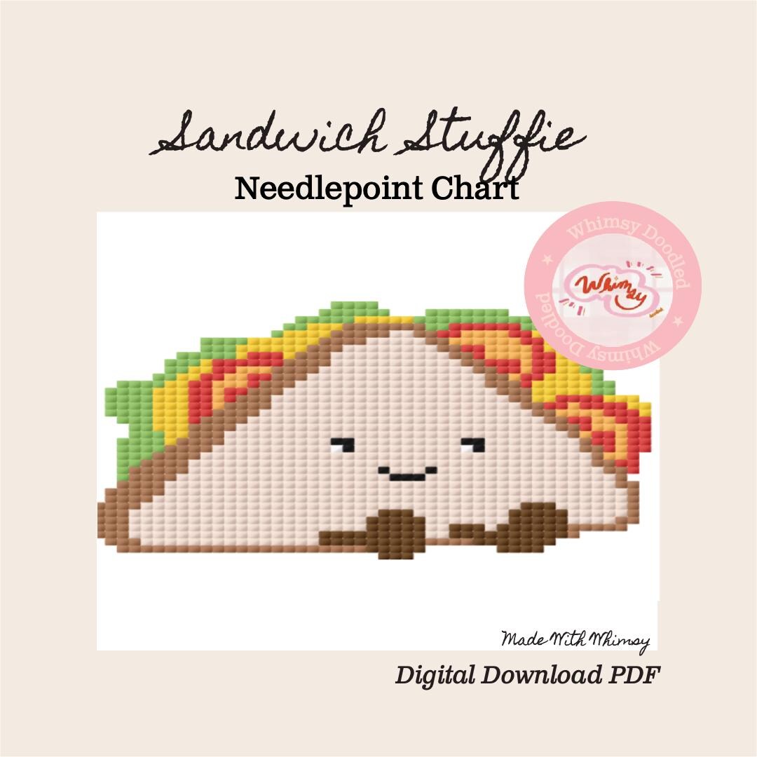 Sandwich Stuffie Digital Chart | Needlepoint Pattern | 12 Mesh Count ...