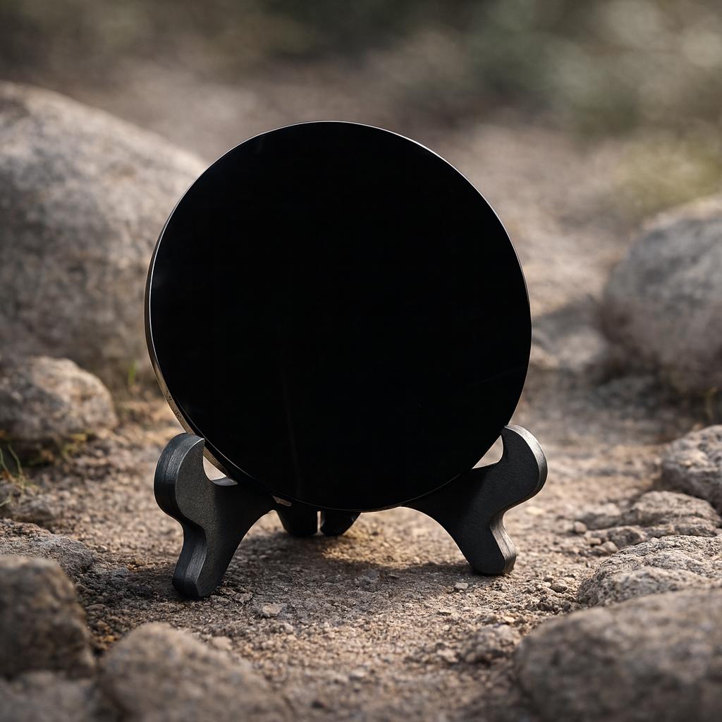 Black Obsidian Mirror, Scrying Mirror, Black Obsidian Scrying Plate ...