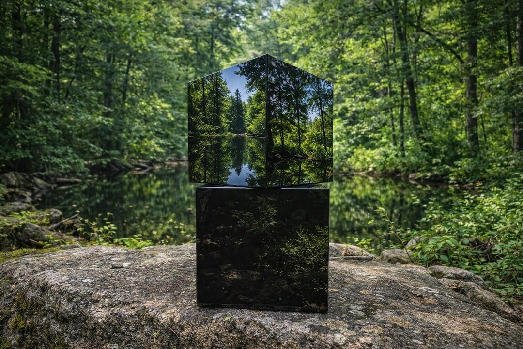 1pc Natural Obsidian Cube, Scrying Mirror Cube, Elegant Modern Crystal ...