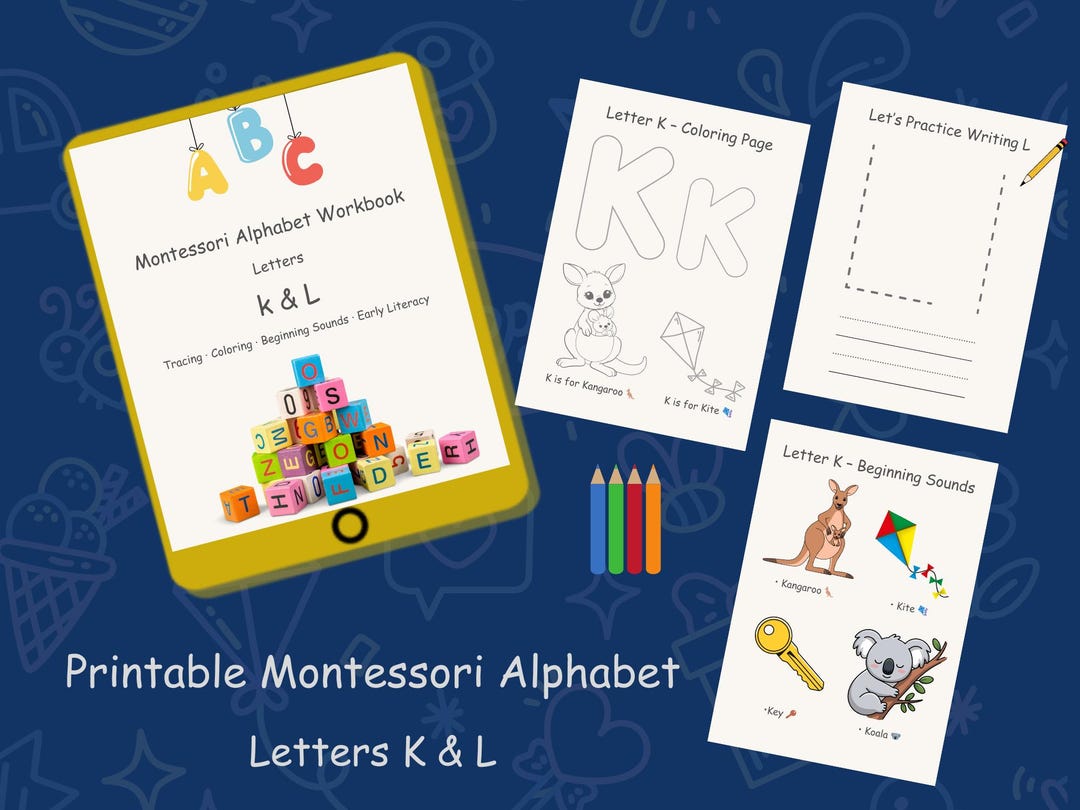 Montessori Alphabet Workbook – Letters K and L | Printable Alphabet ...