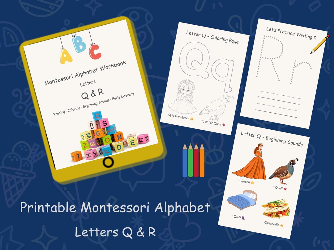 Montessori Alphabet Workbook – Letters Q and R | Printable Alphabet ...