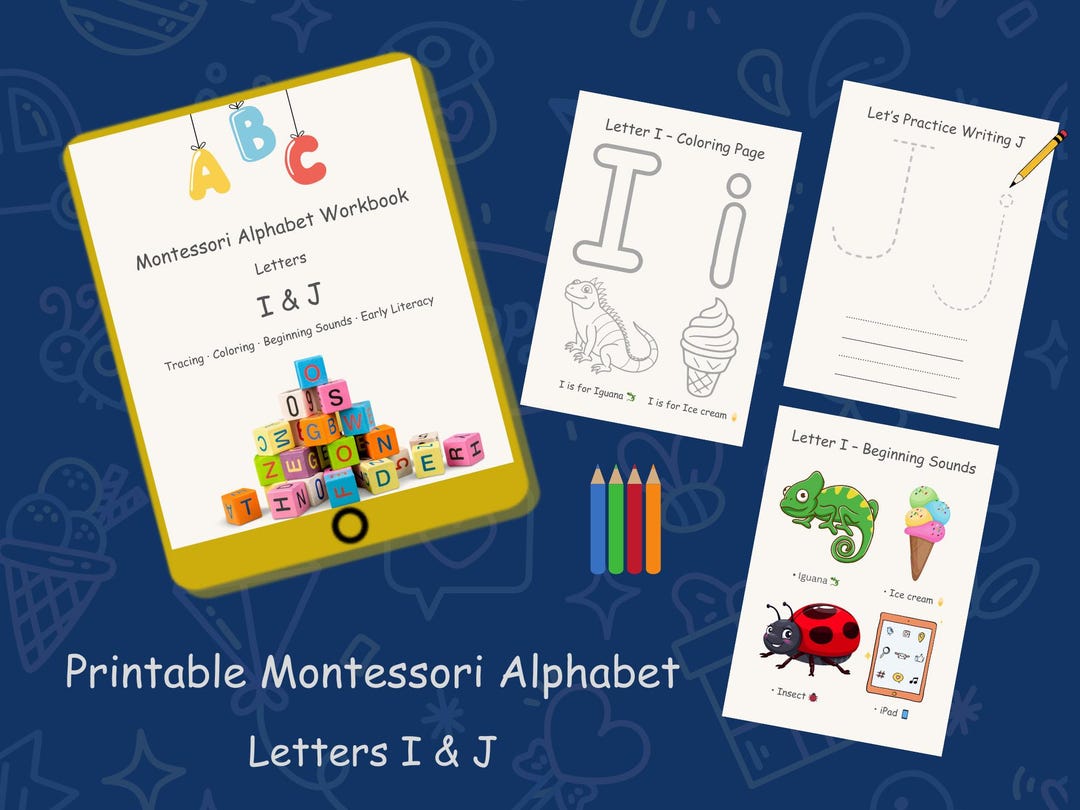 Montessori Alphabet Workbook – Letters I and J | Printable Alphabet ...
