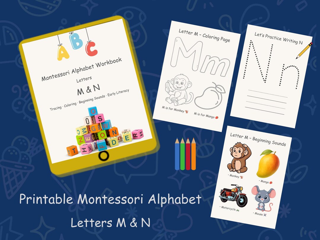 Montessori Alphabet Workbook – Letters M and N | Printable Alphabet ...