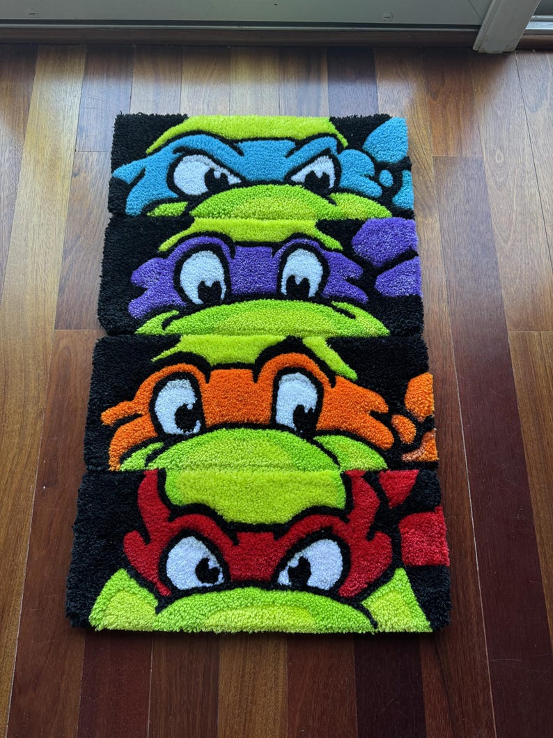 Turtle Keyboard Rug • Hand-tufted Desk Mat • Cute Desk Decor • by Sweet ...