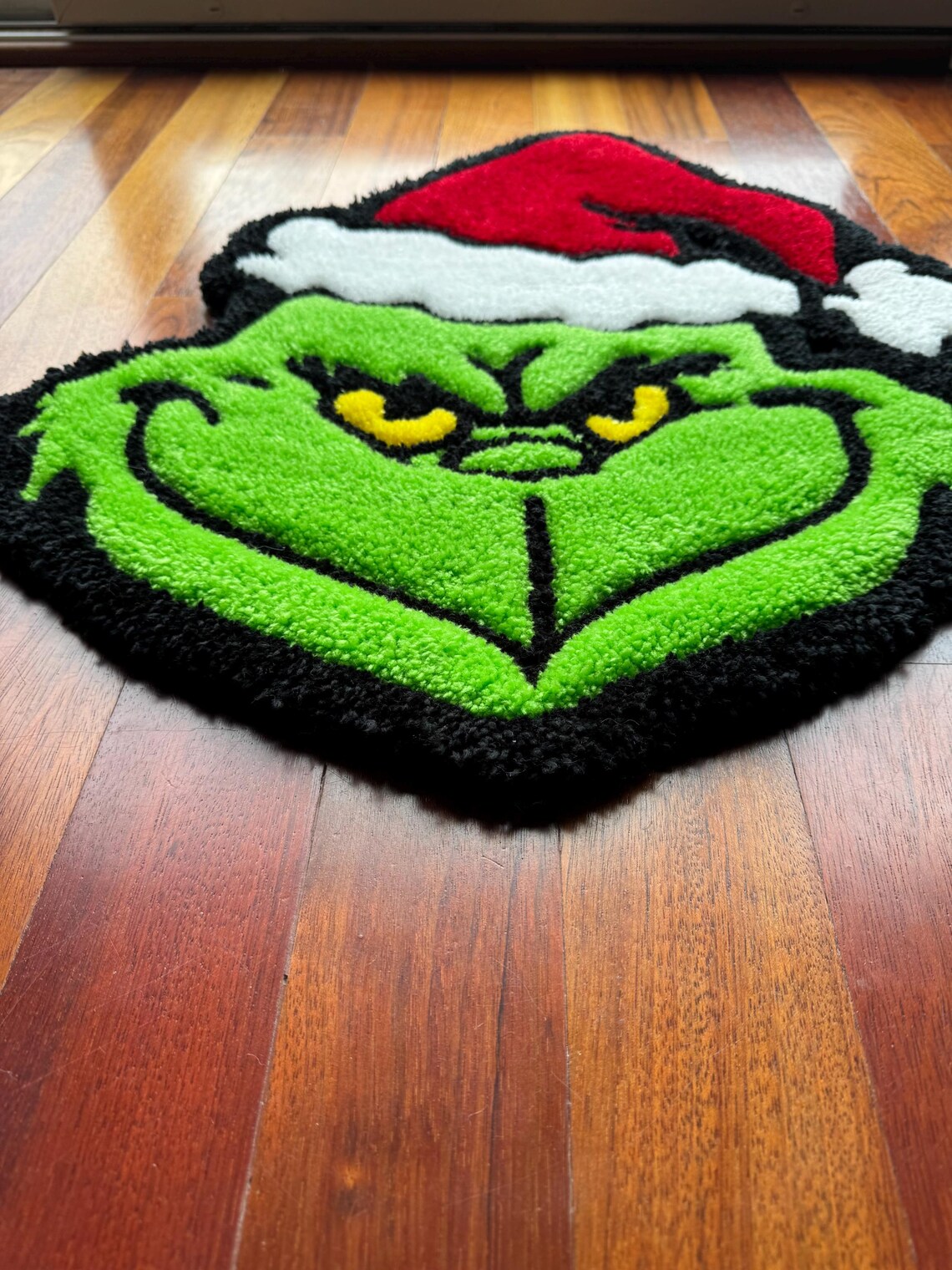 Grumpy Green Holiday Rug – Hand-tufted Christmas Monster Decor | Funny ...