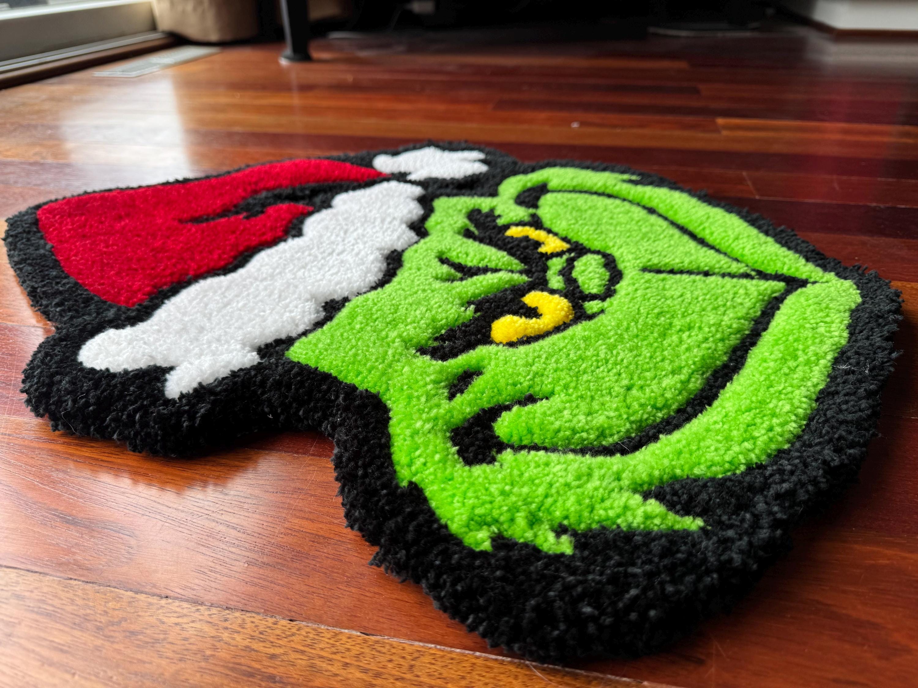 Grumpy Green Holiday Rug – Hand-tufted Christmas Monster Decor | Funny ...