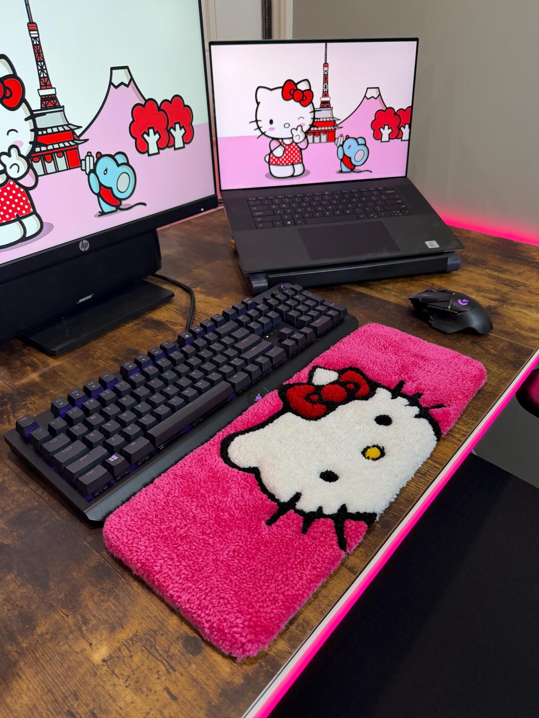 Kawaii Kitty Keyboard Wrist Rest – Tufted Cat Desk Mat | Cute Kawaii ...