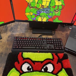 Turtle Keyboard Rug • Hand-tufted Desk Mat • Cute Desk Decor • by Sweet ...