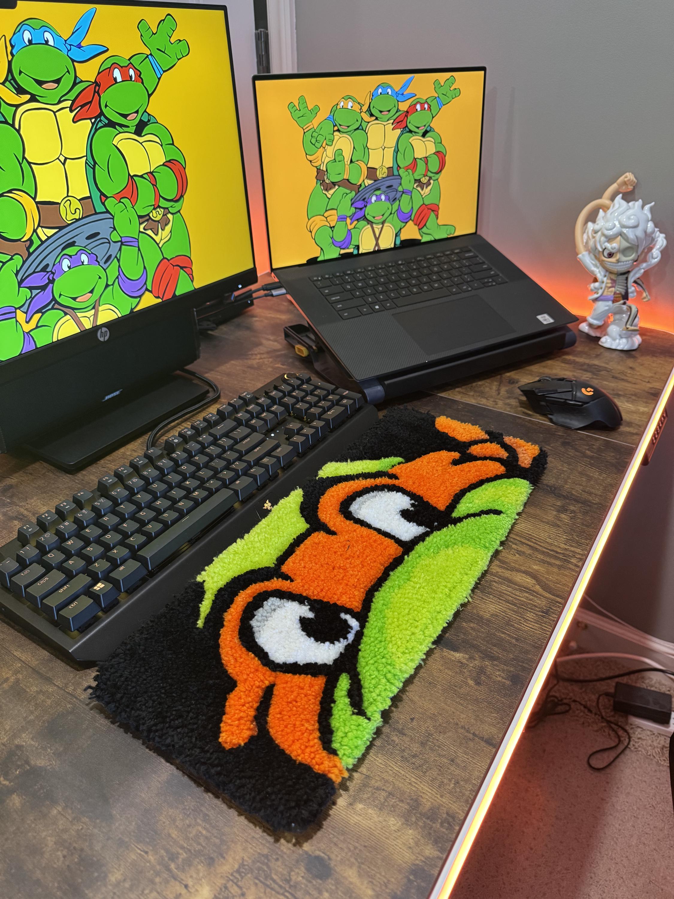 Turtle Keyboard Rug • Hand-tufted Desk Mat • Cute Desk Decor • by Sweet ...