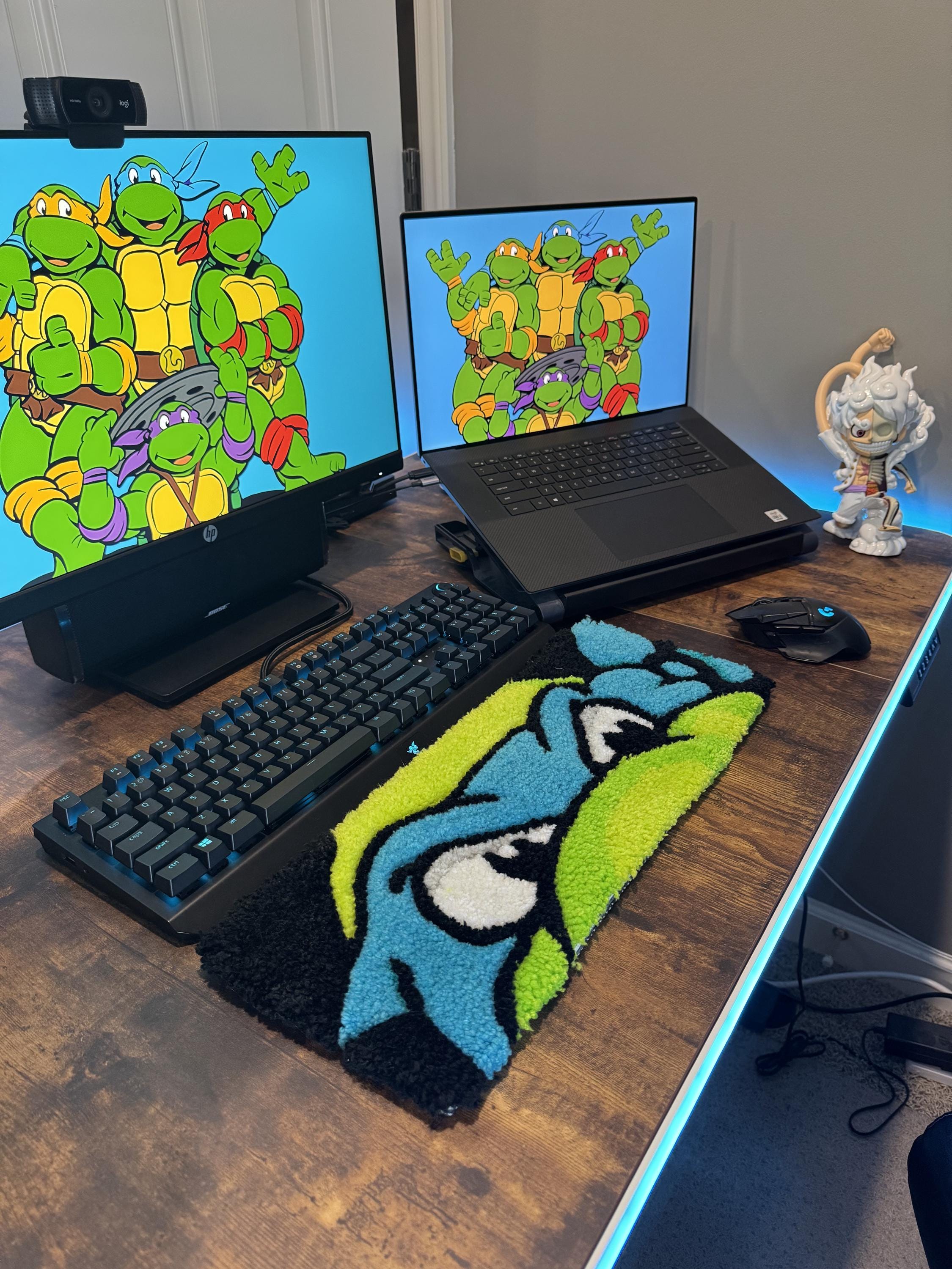 Turtle Keyboard Rug • Hand-tufted Desk Mat • Cute Desk Decor • by Sweet ...