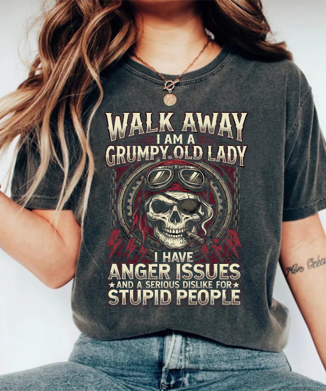Funny Grumpy Old Lady T Shirt – Walk Away I Am A Grumpy Old Lady I Have ...